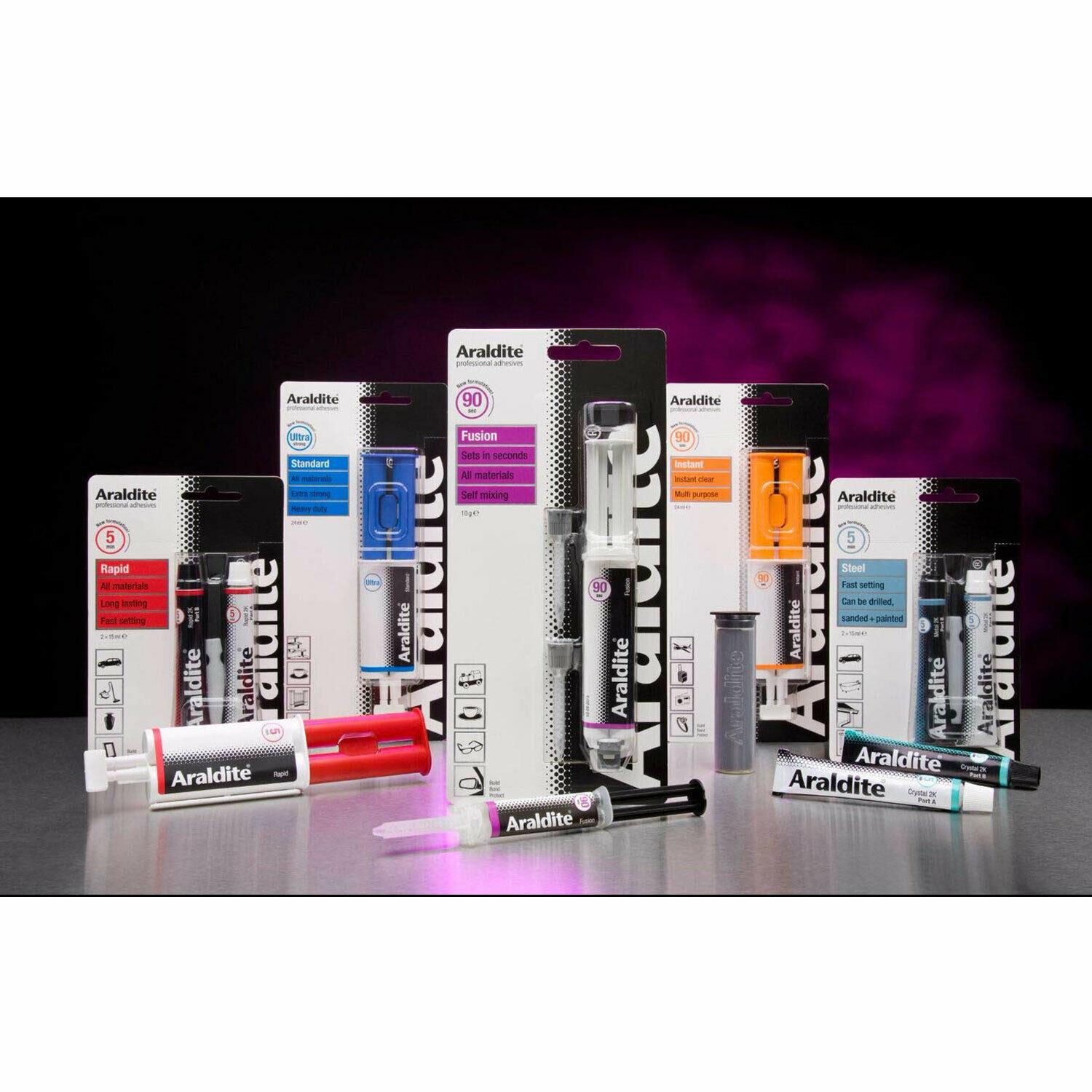 Araldite Rapid Twin Syringe Epoxy Power Adhesive Super Glue Bonds ...