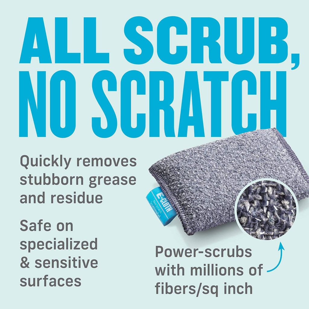E-Cloth 2 Non scratch Scrubbing Pads Microfiber Cleaning Cloths – Gray ...