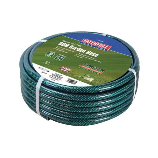 Faithfull PVC Reinforced 30M Garden Hose 12.5mm (1/2In) Diameter ...