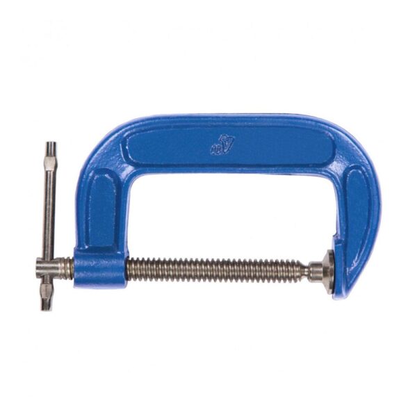 BlueSpot Fine Thread G-Clamp 100mm/4 Inch Cast Iron - Blue | BuysBest
