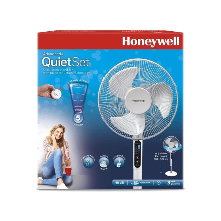 Honeywell Advanced QuietSet Oscillating Stand Fan With 5 Speed Settings ...
