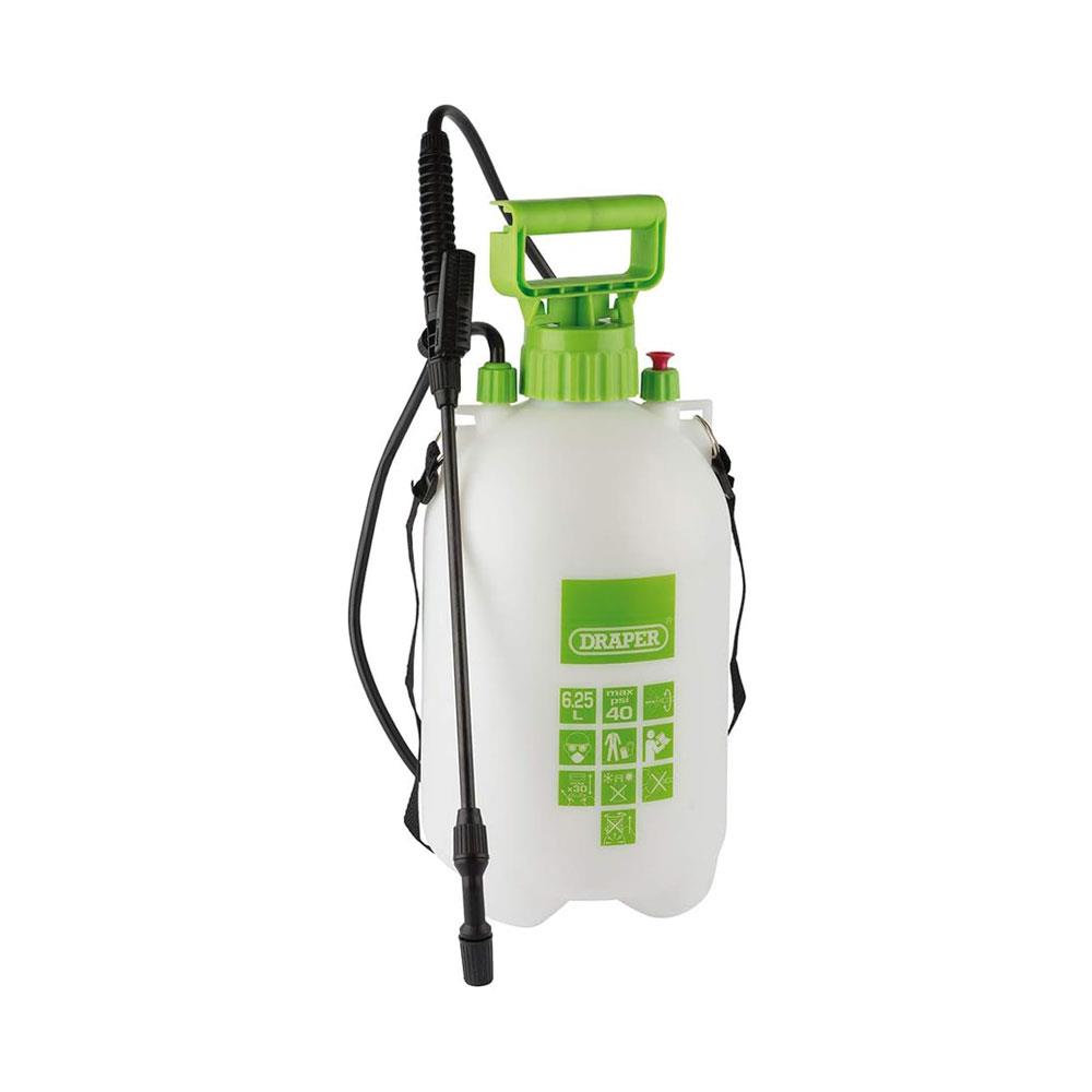 Draper Pressure Garden Sprayer 6.25 Litre 40 PSI Plastic – White – BuysBest