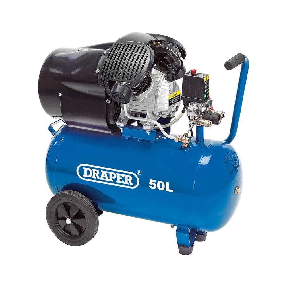 Draper Direct Drive V-Twin Air Compressor 50 Litres 2.2kW/3hp 230V ...