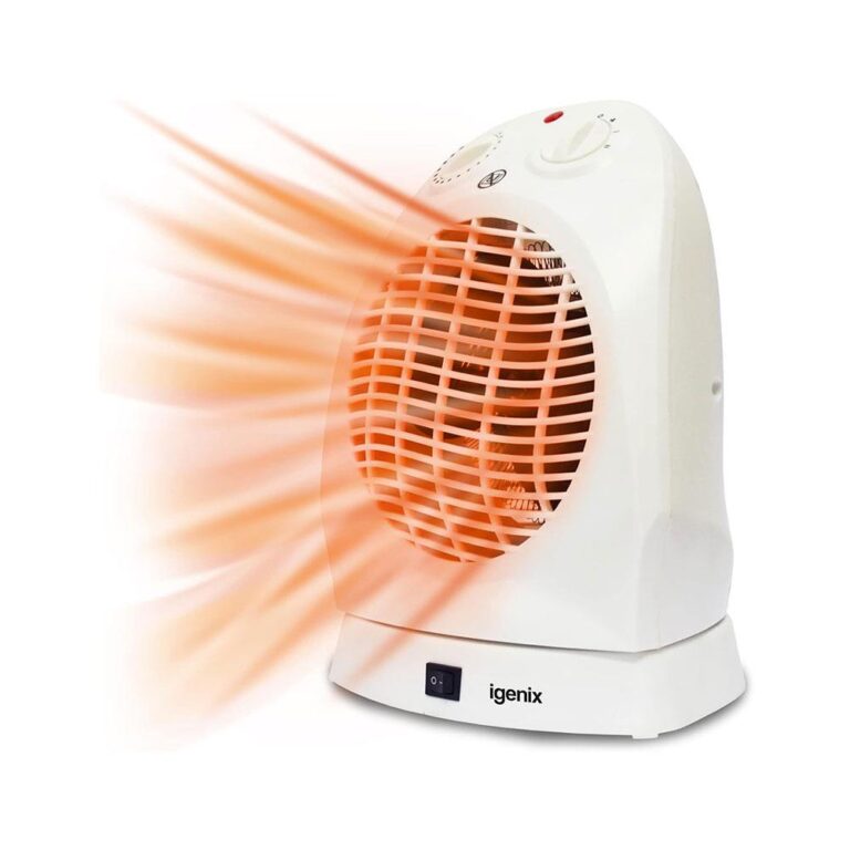 Igenix Upright Portable Oscillating Fan Heater With 2 Heat Settings ...