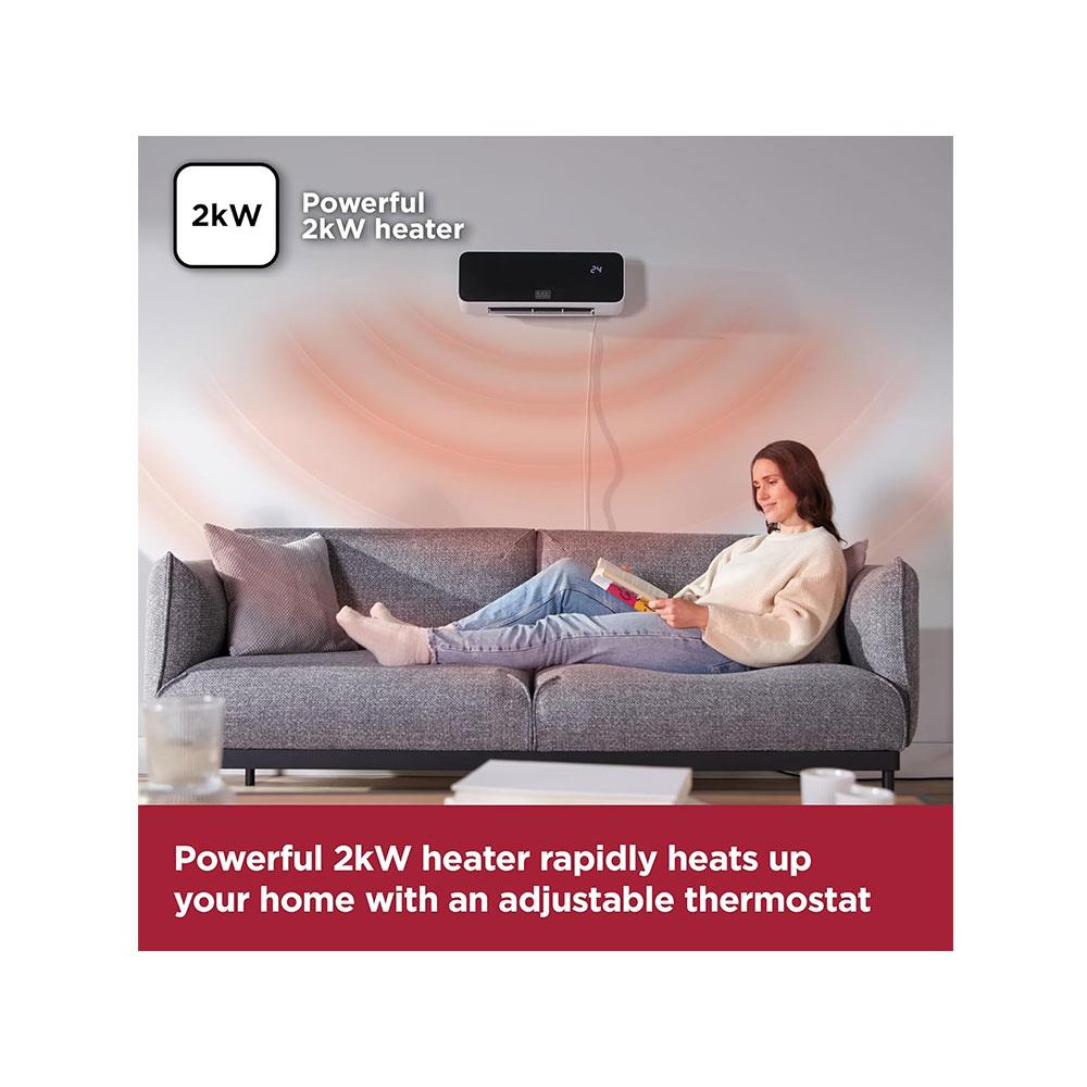 Black & Decker Smart Downflow Heater 2000W Wall Mounted Space Heater 2 ...
