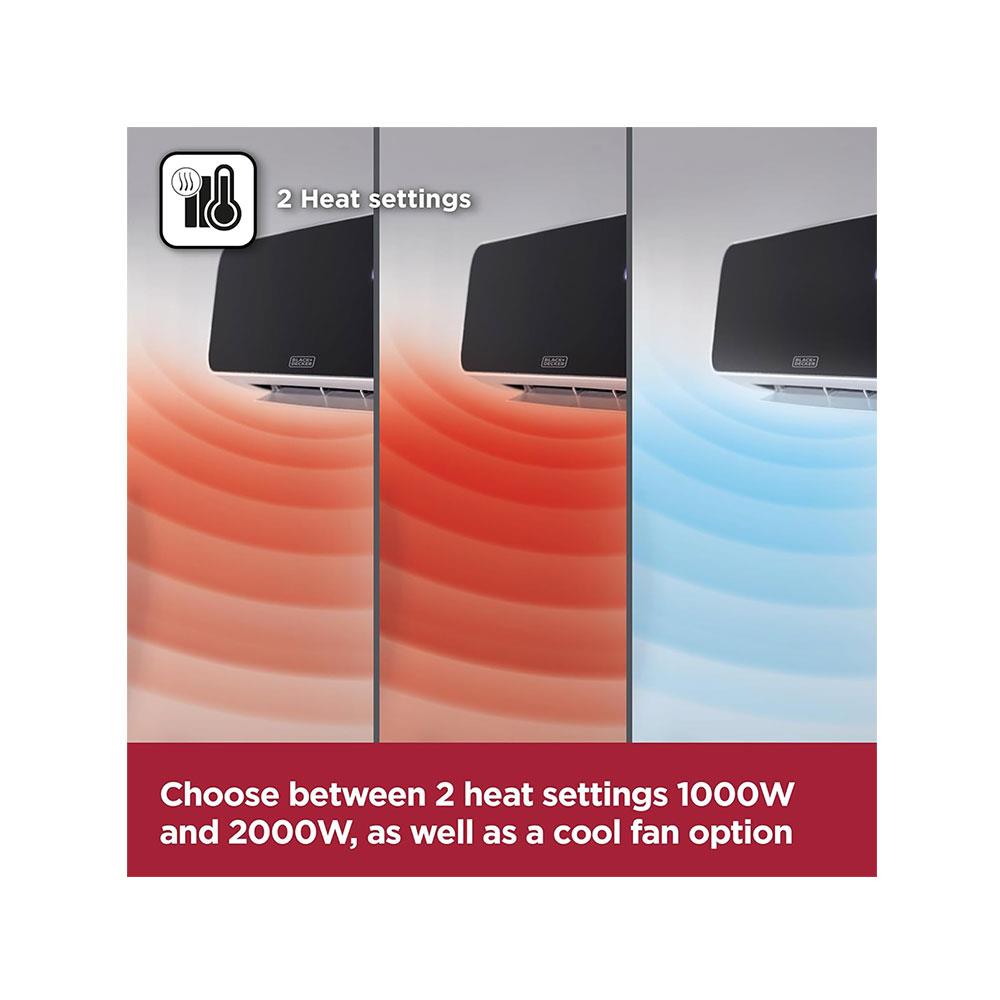 Black & Decker Smart Downflow Heater 2000W Wall Mounted Space Heater 2 ...