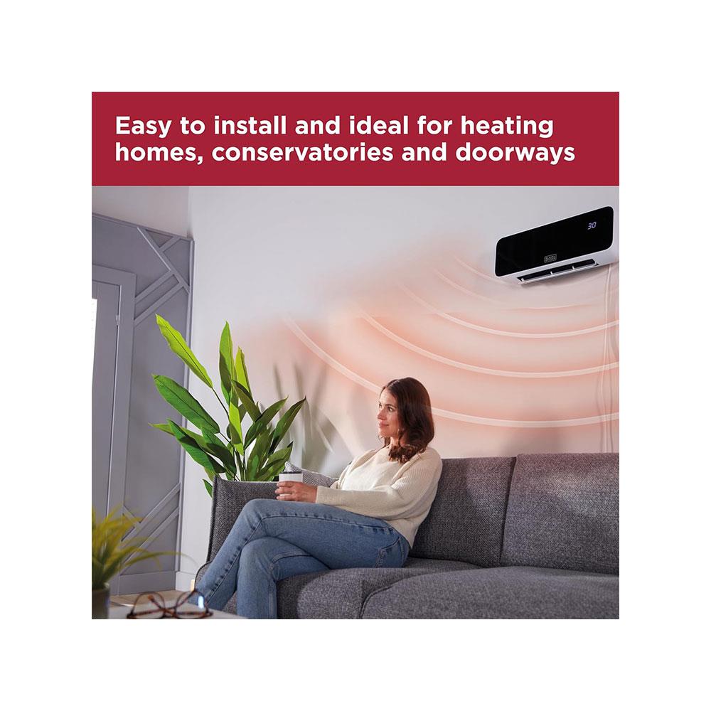 Black & Decker Smart Downflow Heater 2000W Wall Mounted Space Heater 2 ...
