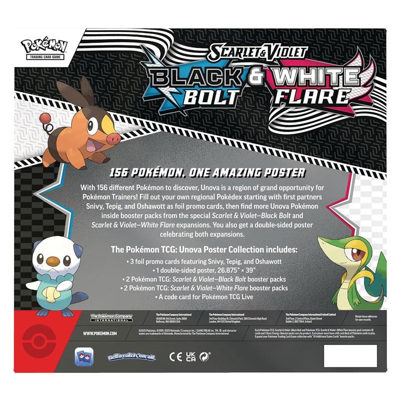 Pokemon TCG Unova Poster Collection 3 Foil Promo Cards 4 Booster Packs ...